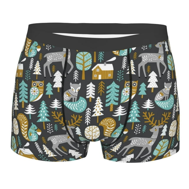 Ocsxa Men's Moose Squirrel owls tree Boxer Briefs, Moisture Wicking ...