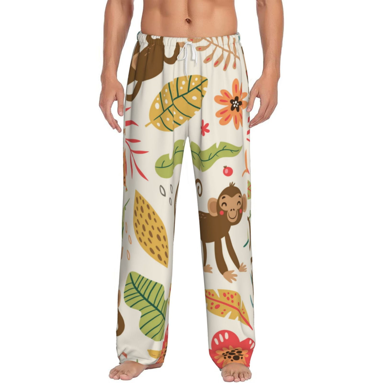 Ocsxa Monkeys In The Jungle Print Adult Sleep Lounge Pajama Pants,Super ...