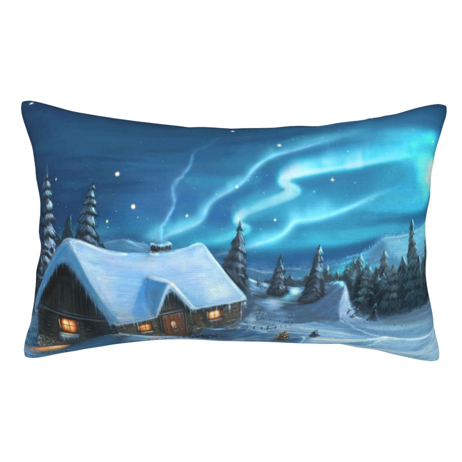 Ocsxa Mountain Cottage In Snow Pillow Covers Envelope Closure,Super ...