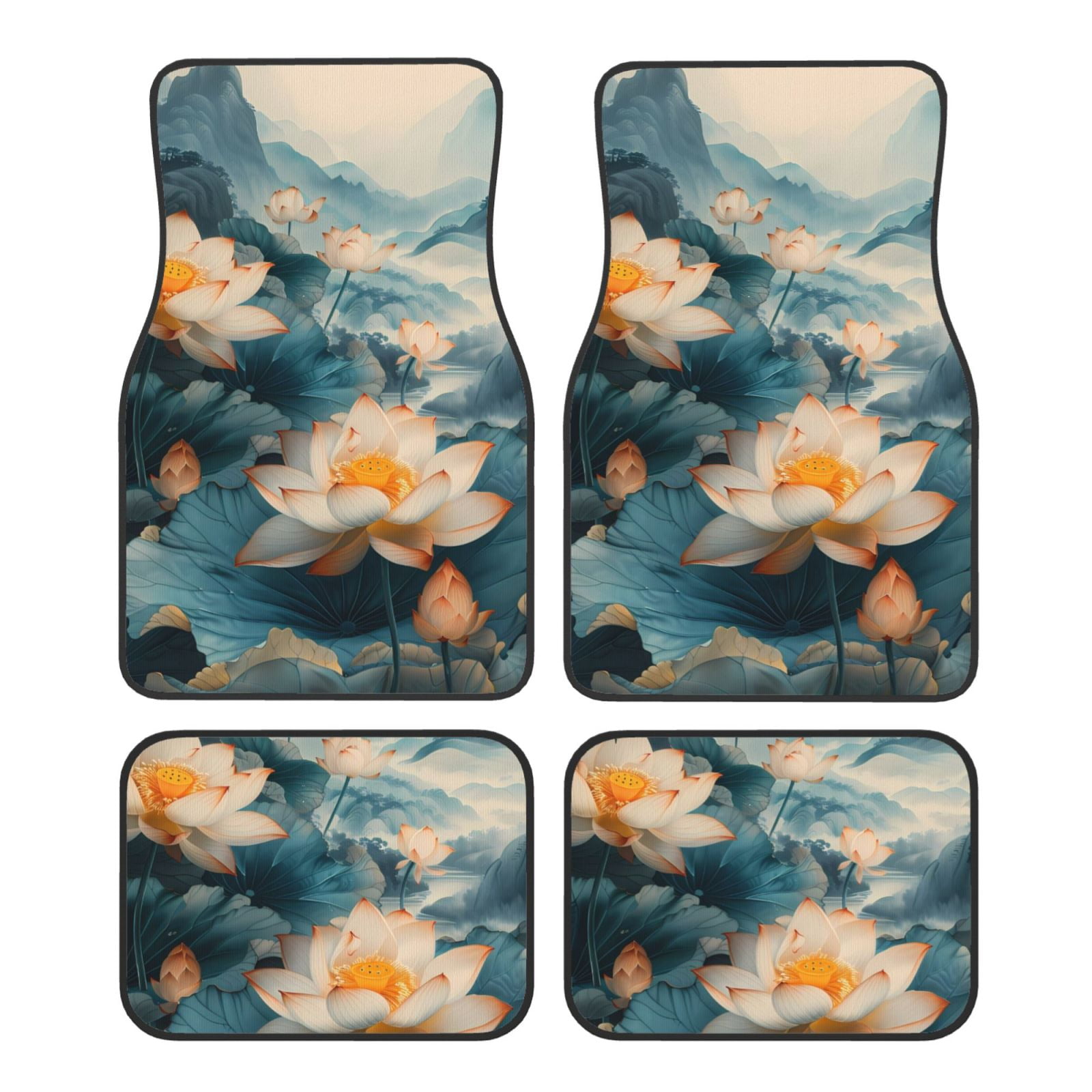 Ocsxa Mountain Lotus Serenity Pattern Car Floor Mats,Car Carpet Mats ...