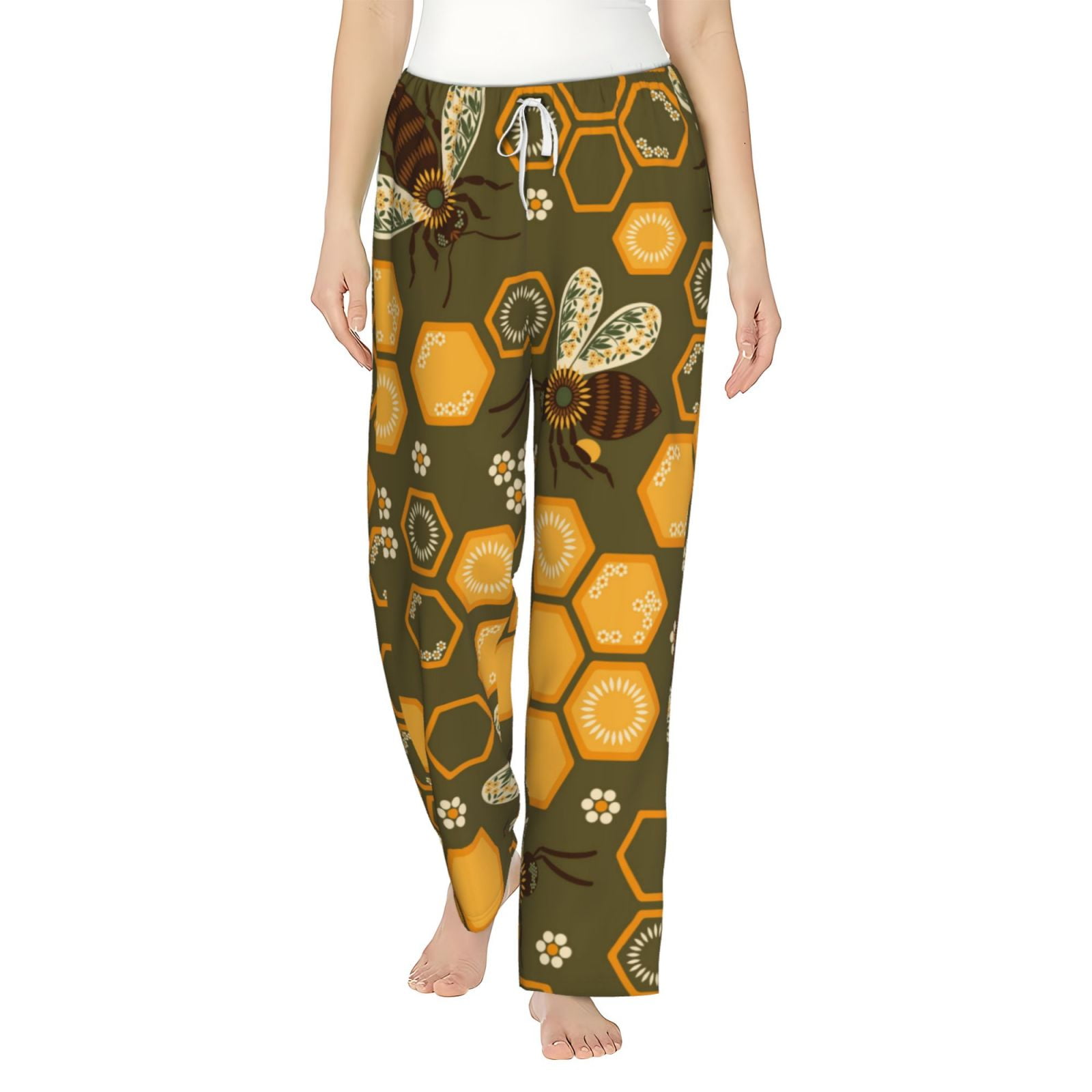Ocsxa Pajamas Pants For Women,Bees And Honeycombs Pajama Pants With ...