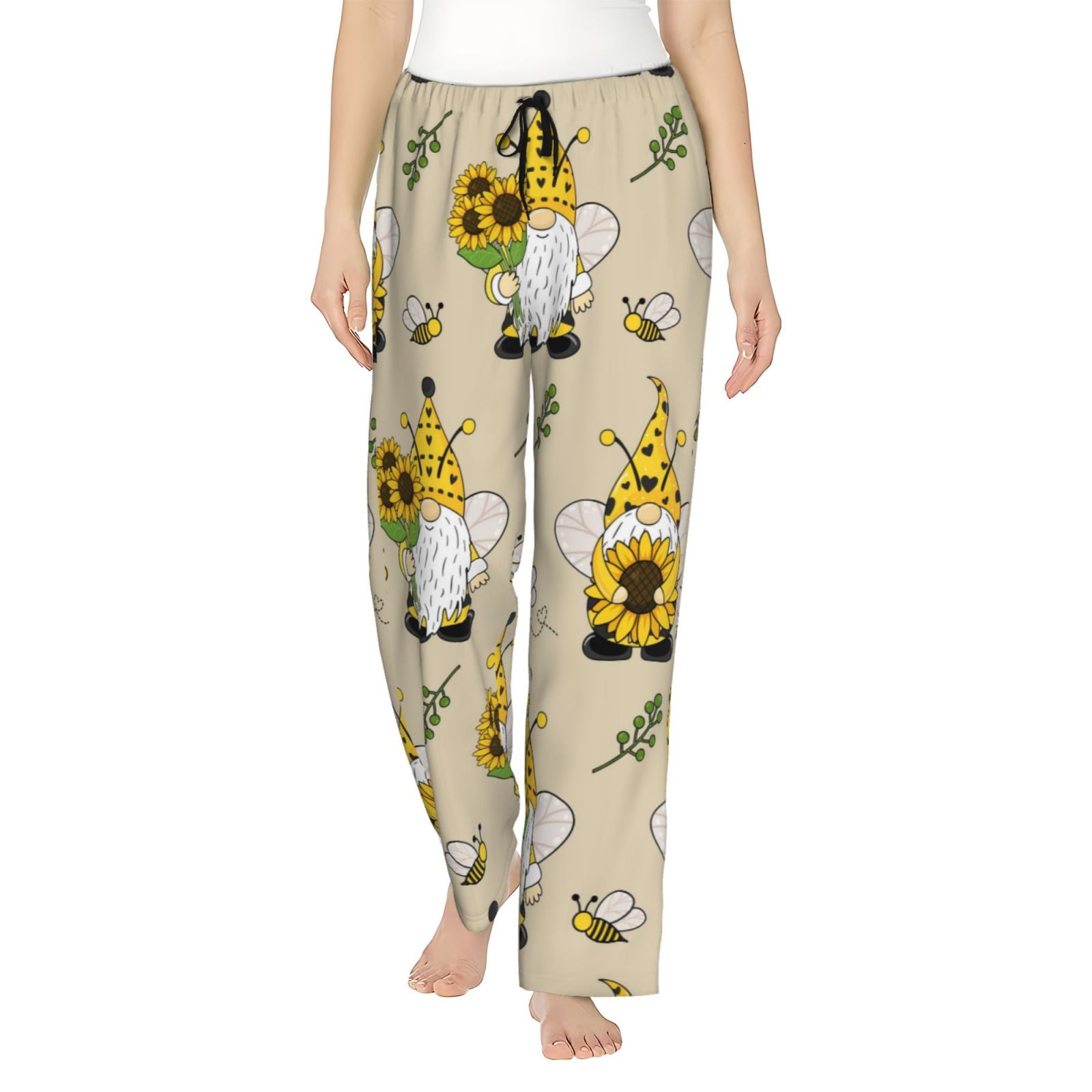 Ocsxa Pajamas Pants For Women,Gnomes Bees And Sunflowers Pajama Pants ...
