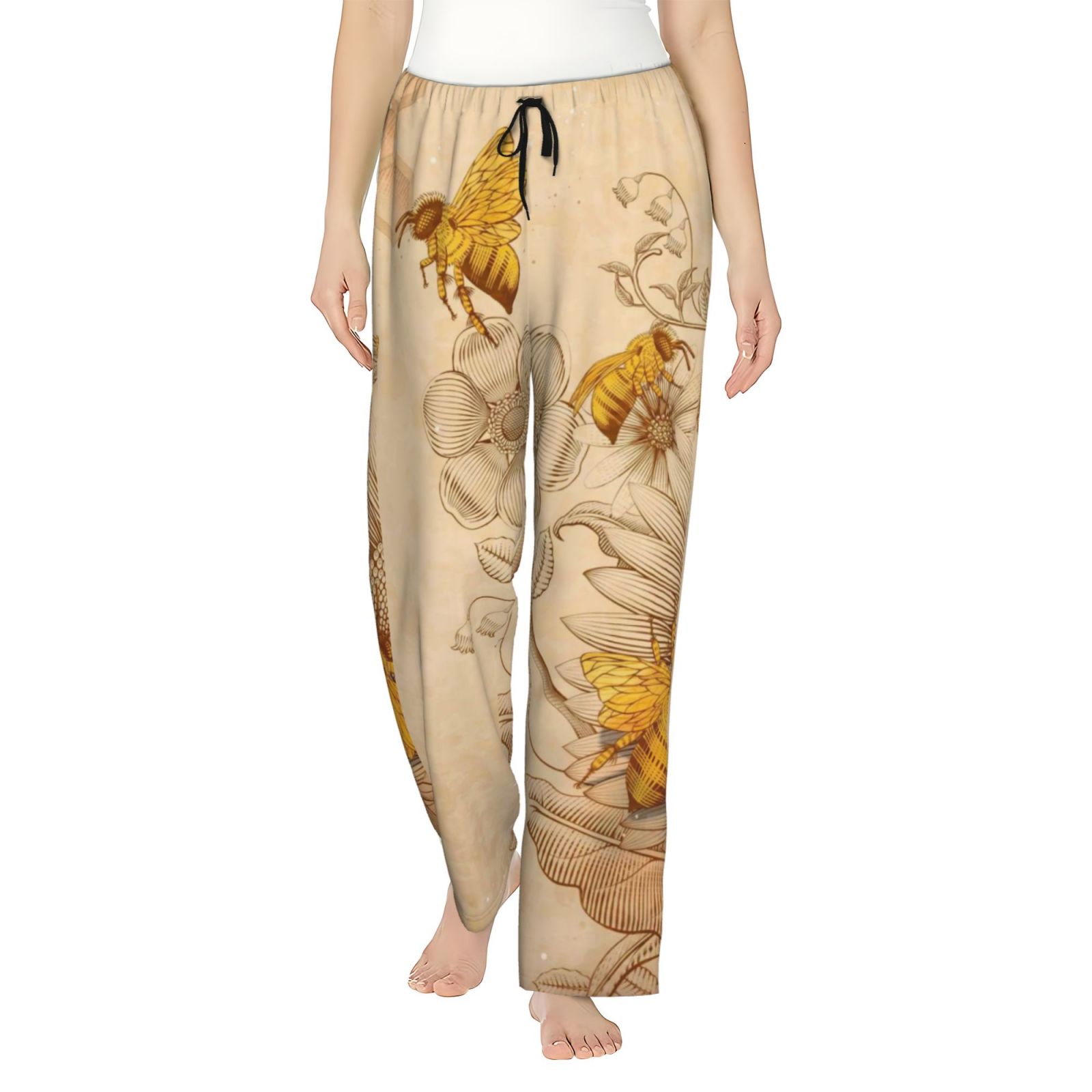 Ocsxa Pajamas Pants For Women,Honey Bees And Sunflowers Pajama Pants ...