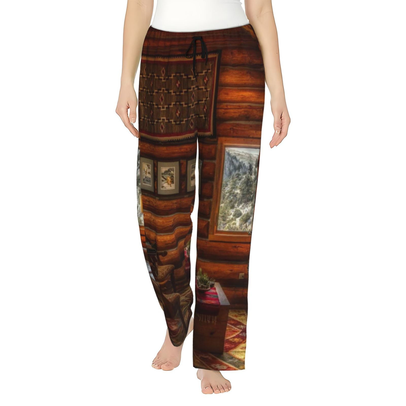 Ocsxa Pajamas Pants For Women,Log Cabin Inside Pajama Pants With ...