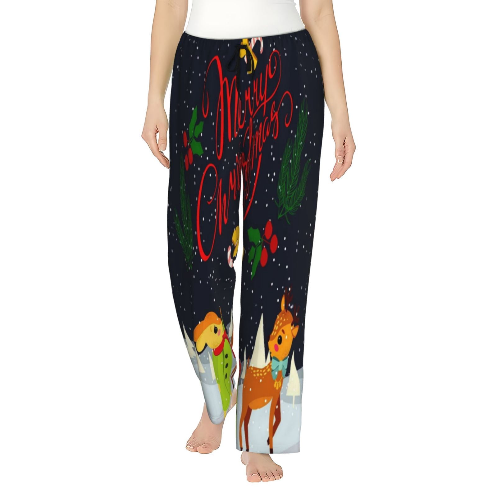 Ocsxa Pajamas Pants For Women,Merry Christmas Elk Pajama Pants With ...