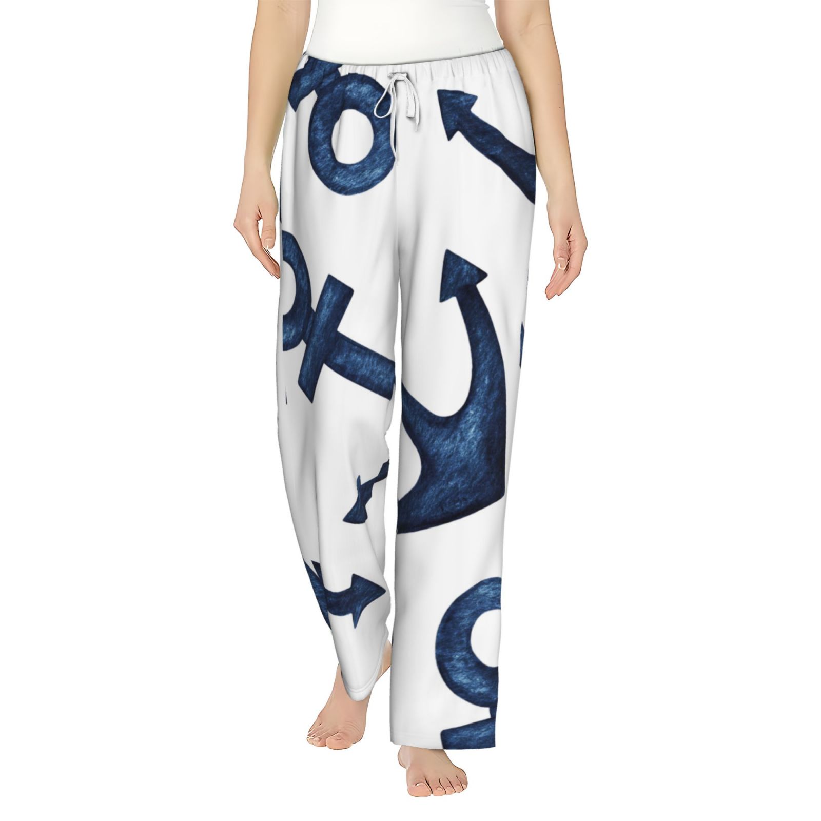 Ocsxa Pajamas Pants For Women,Navy Blue Anchor Pajama Pants With ...