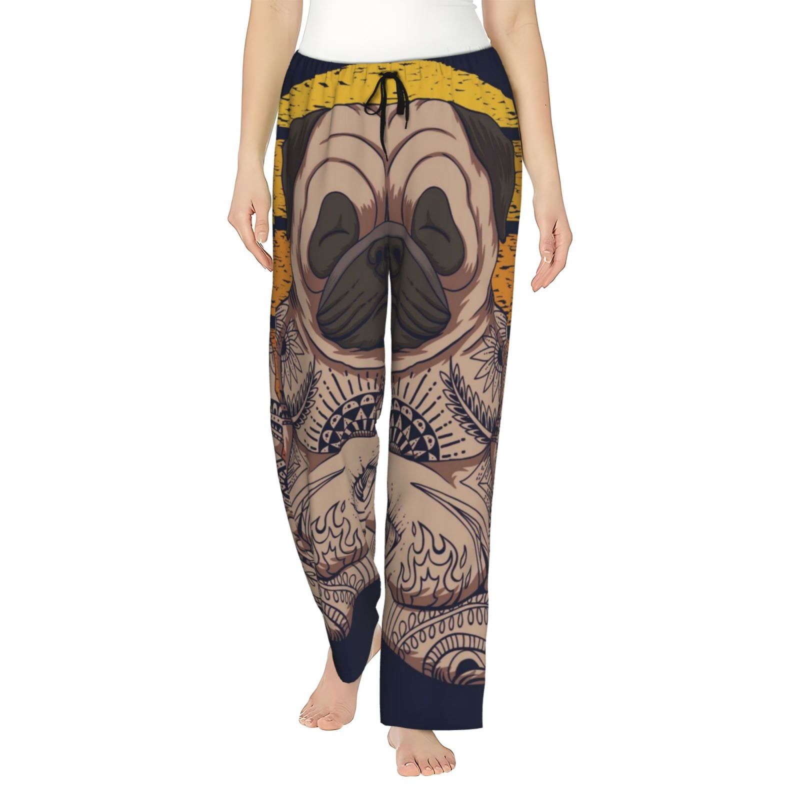 Ocsxa Pajamas Pants For Women,Pug Dog Yoga Pajama Pants With Pockets ...