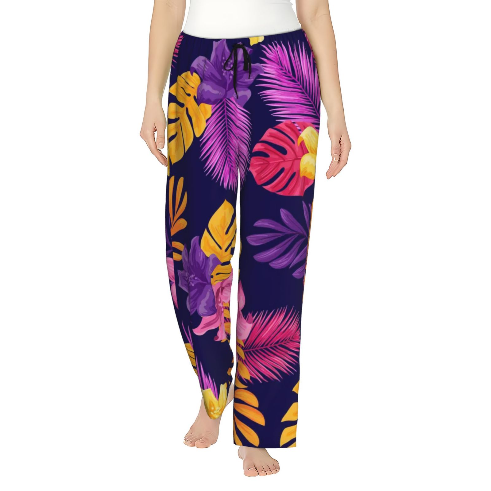 Ocsxa Pajamas Pants For Women,Purple Flower Pajama Pants With Pockets ...