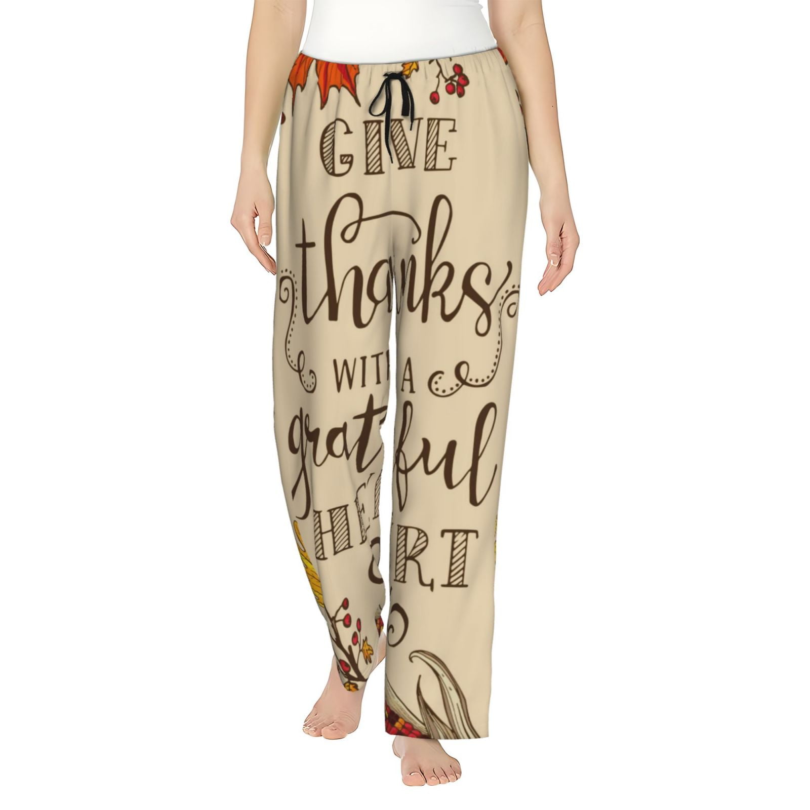 Ocsxa Pajamas Pants For Women,Thanksgiving With A Grateful Heart Pajama ...