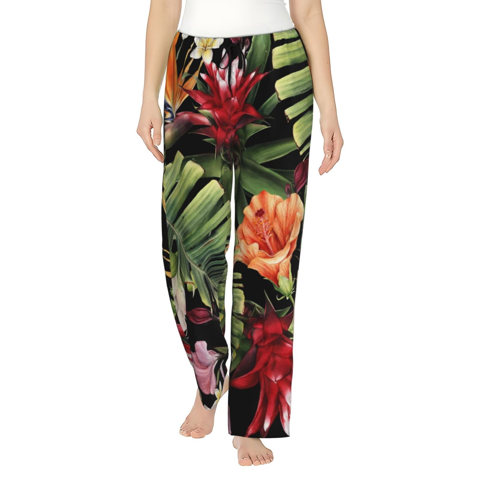 Ocsxa Pajamas Pants For Women,Watercolor Tropical Flowers Pajama Pants ...