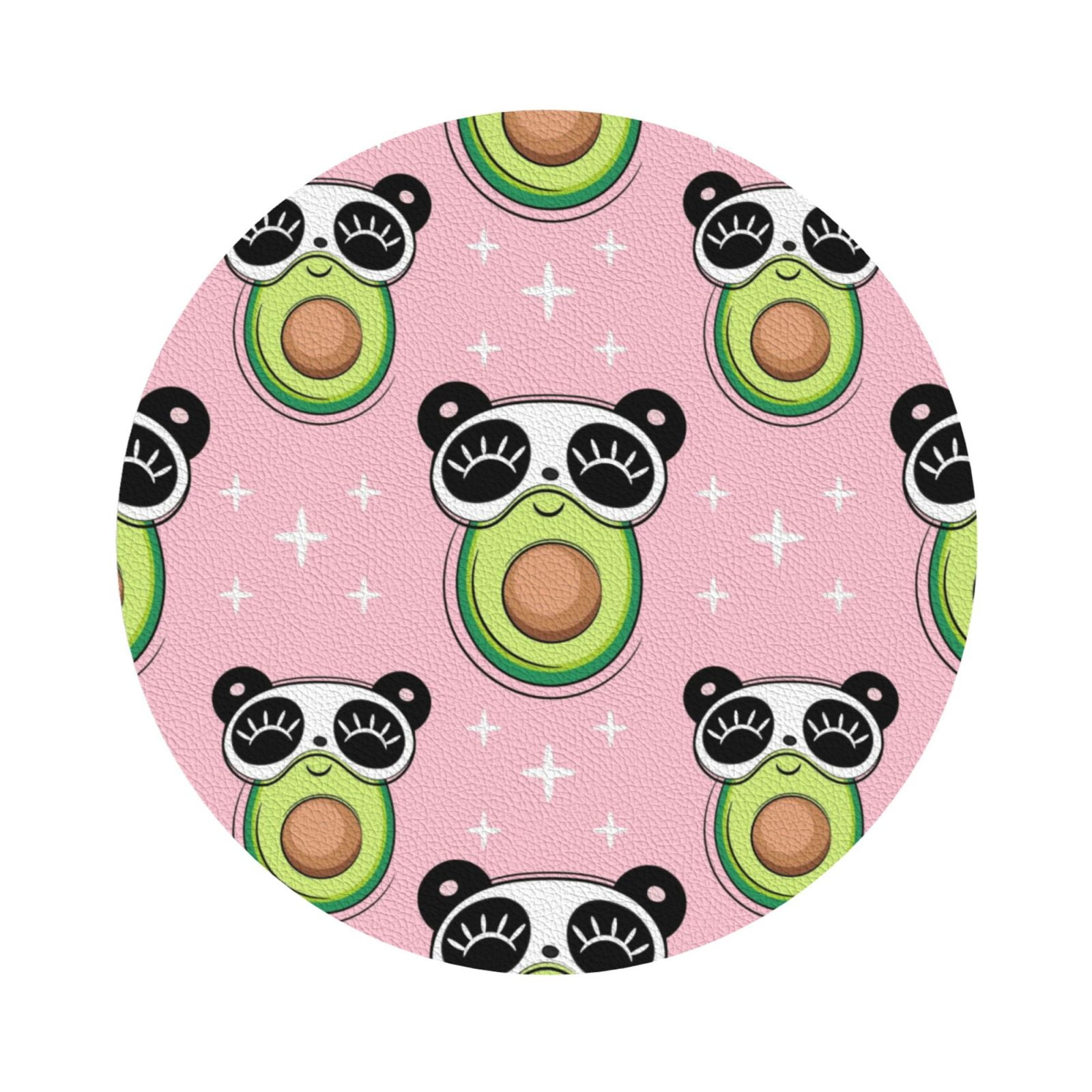 Ocsxa Panda Avocado Coasters For Drinks Leather Coasters Set Of 4 For ...