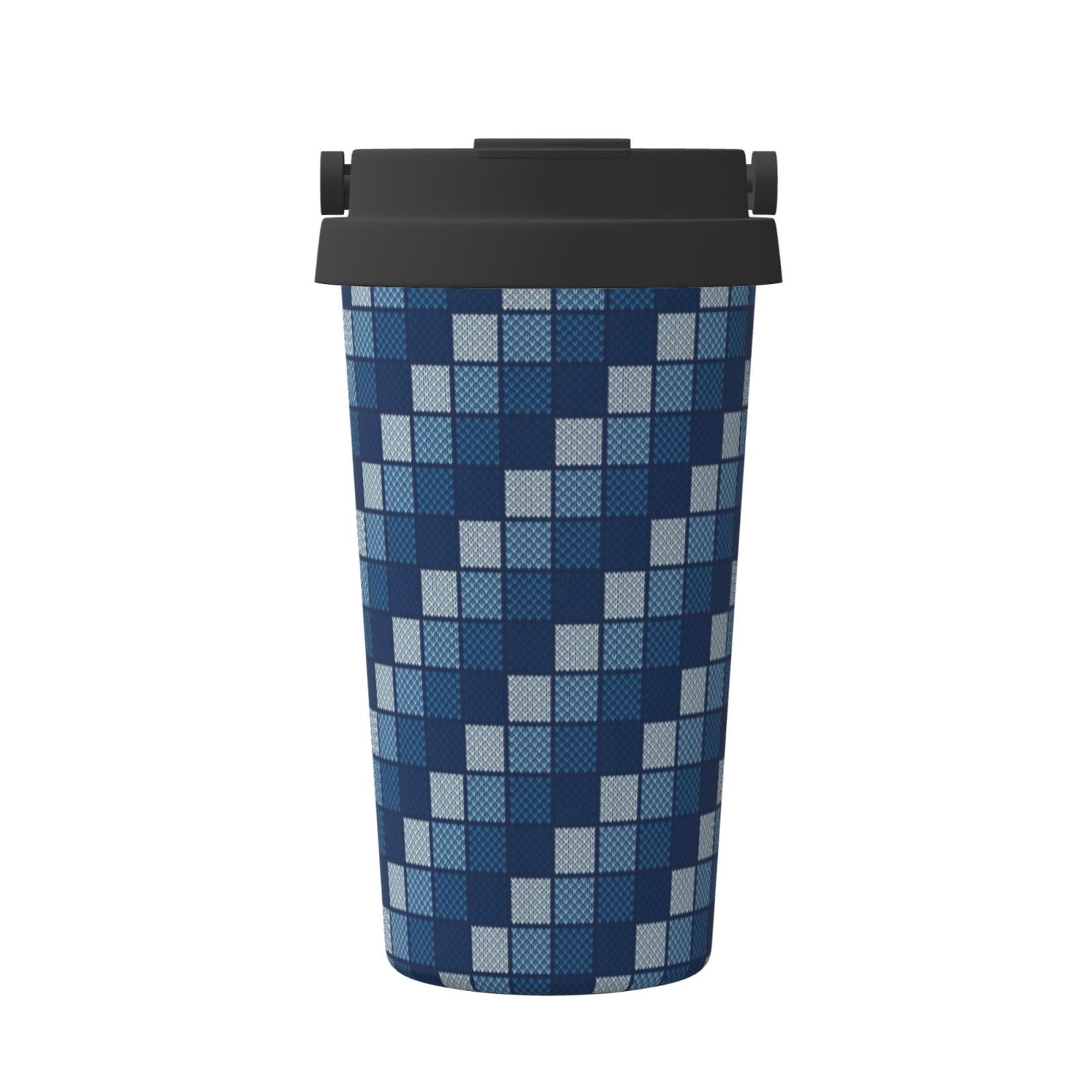 Ocsxa Pixel Grid Print Carry Insulated Coffee Mug,Insulated Tumbler ...