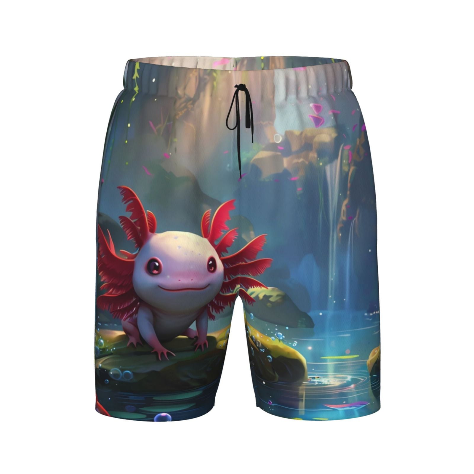 Ocsxa Pond Cute Axolotl Print Boys Swim Trunks Compression Liner Swim ...