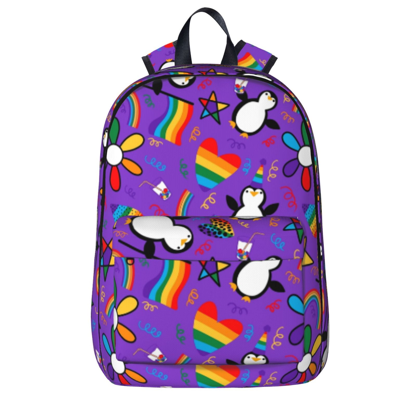 Ocsxa Rainbow Lgbt Penguin Print School Backpack, Fits 15.6 Inch Laptop ...