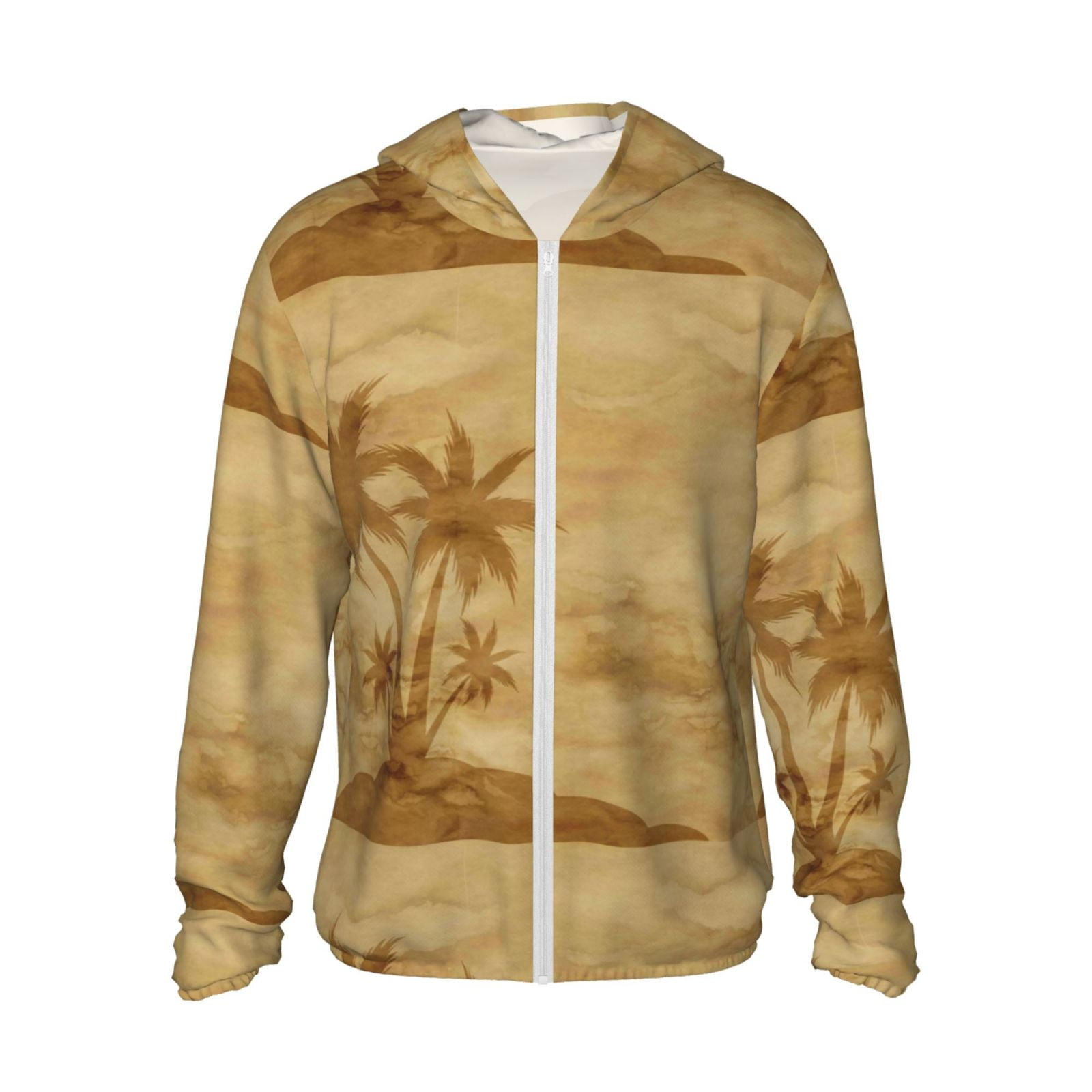 Ocsxa Retro Palm Tree Women'S Men'S Full Zip Upf 50+ Sun Protection Hoodie Jacket Long Sleeve ...