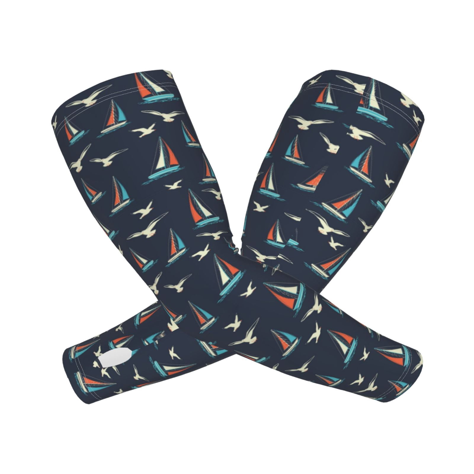 Ocsxa Sailboat And Seagull Print Unisex UV Sun Protection Arm Sleeves ...