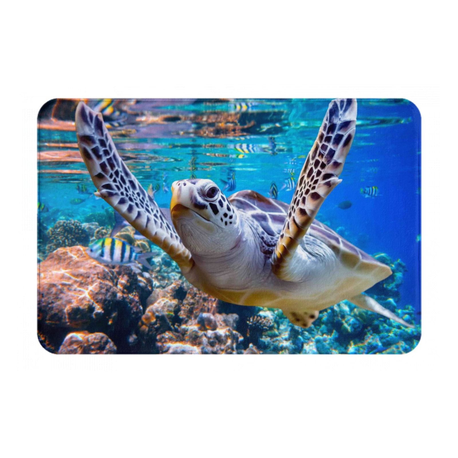 Ocsxa Sea Turtle Swims Door Mat 16"X24", Indoor/Outdoor Mat, Front Door ...