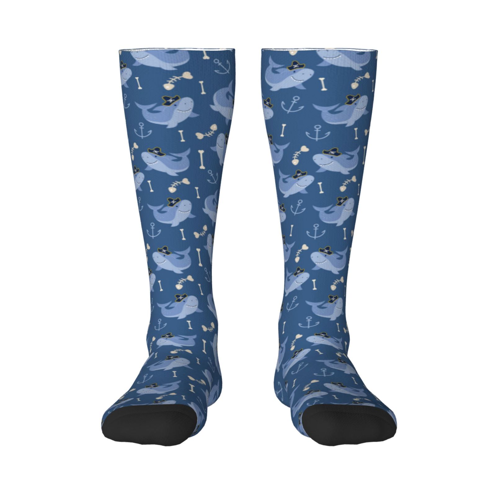 Ocsxa Shark pirate Print Athletic Crew Socks Men and Women, Unisex ...
