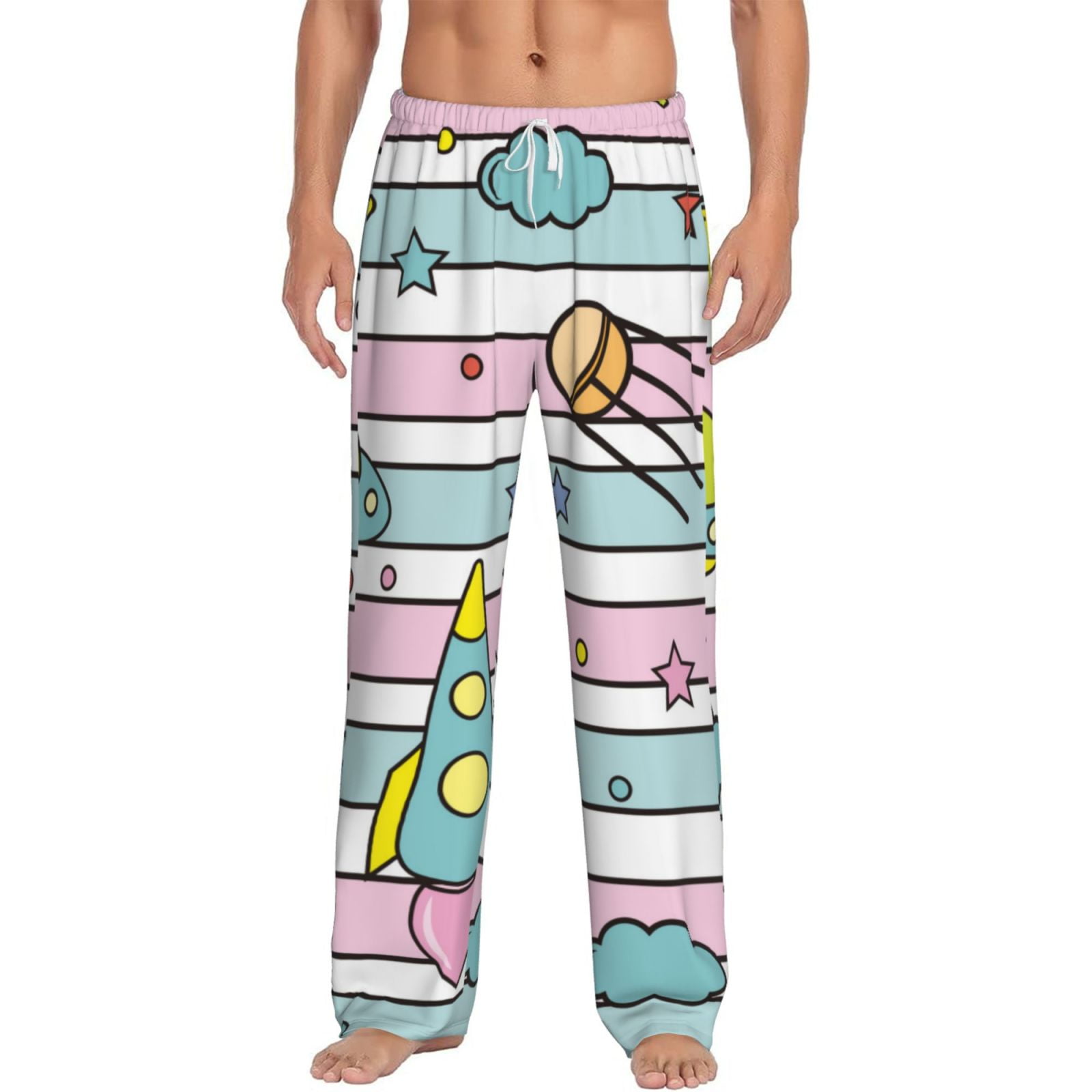 Ocsxa Space Doodle Print Adult Sleep Lounge Pajama Pants,Super Soft Men ...