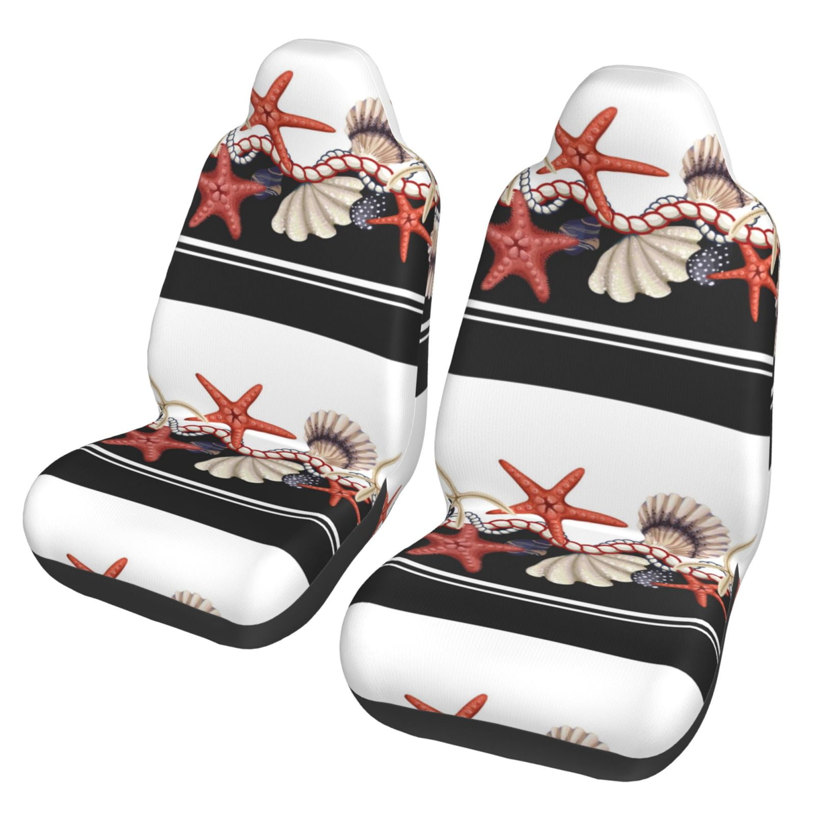Ocsxa Starfishes Shells Print Car Seat Covers (Set of 2), Auto Interior ...