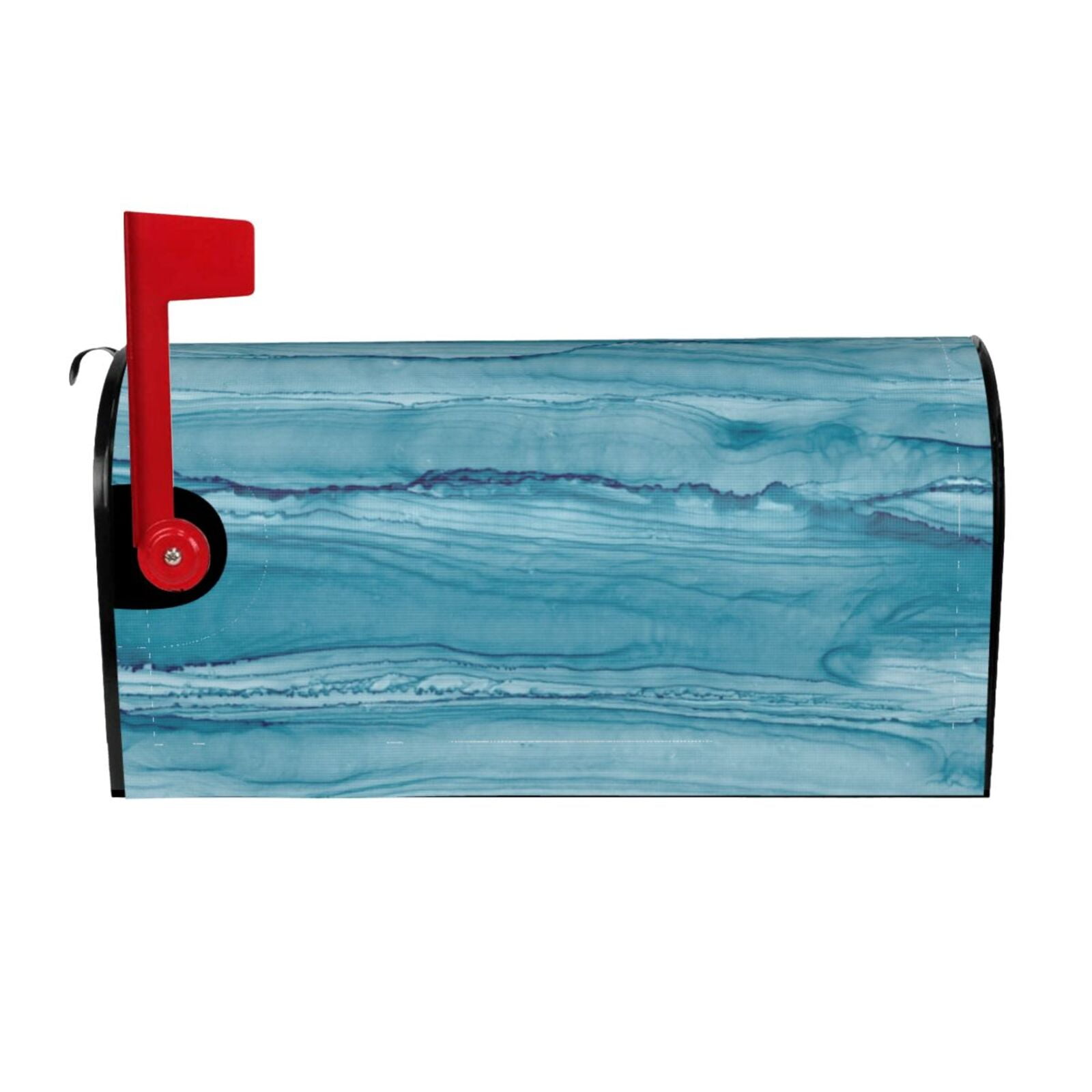 Ocsxa Teal Turquoise Fluid Stripes Print Mailbox Covers,Magnetic ...