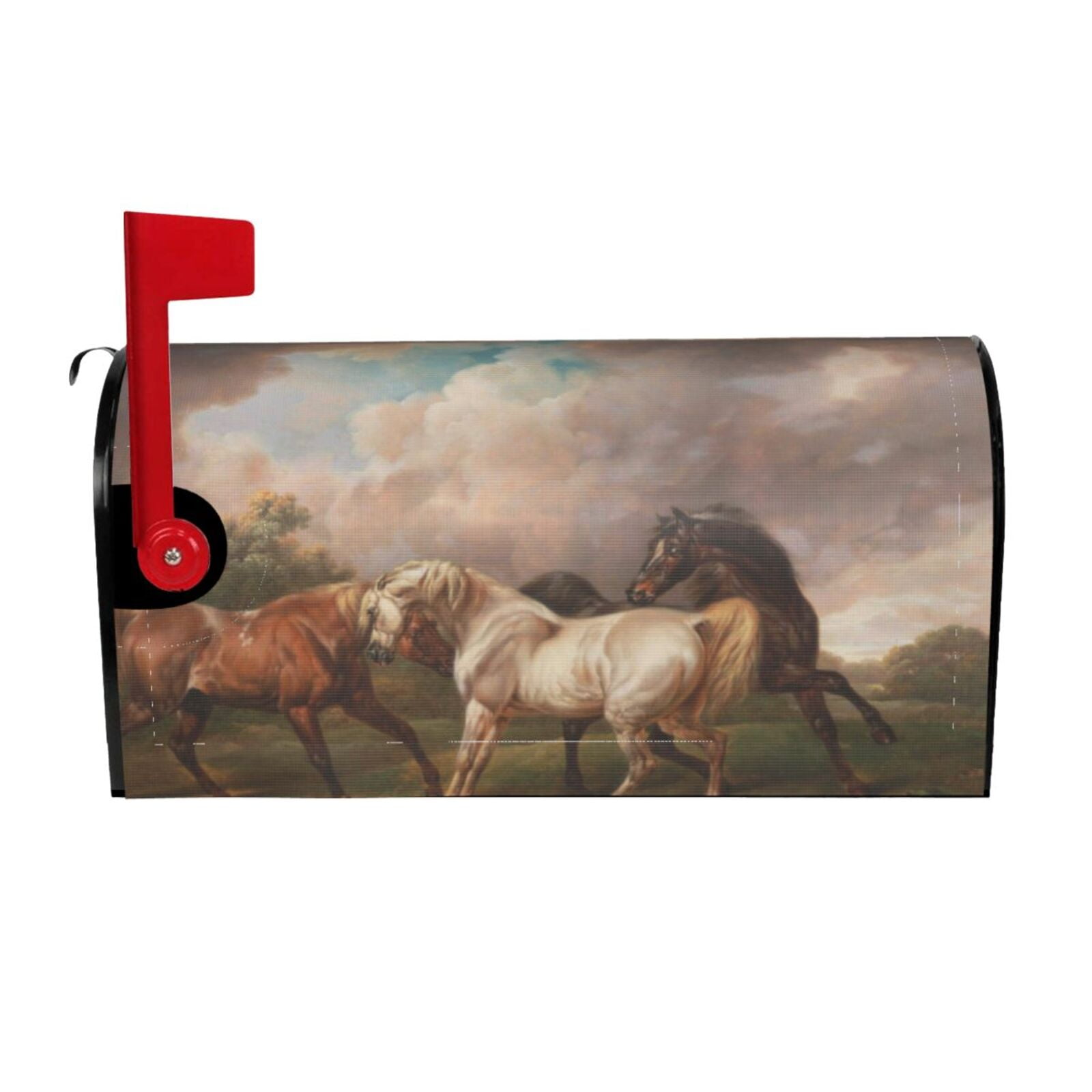 Ocsxa Three Horses Oil Painting Print Mailbox Covers,Magnetic Mailbox ...