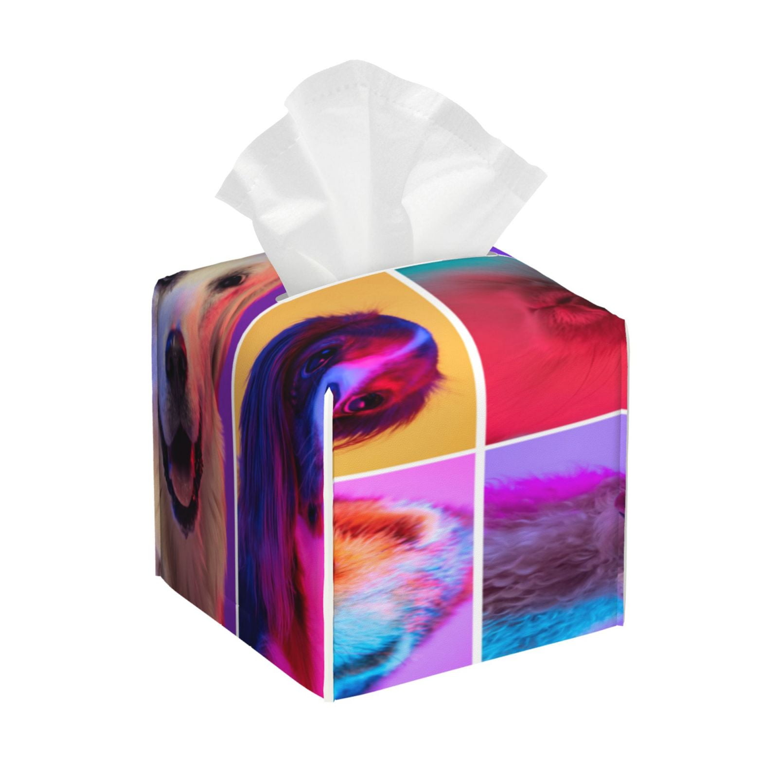 Ocsxa cute dogs of different breeds Print Leather Tissue Box Cover ...