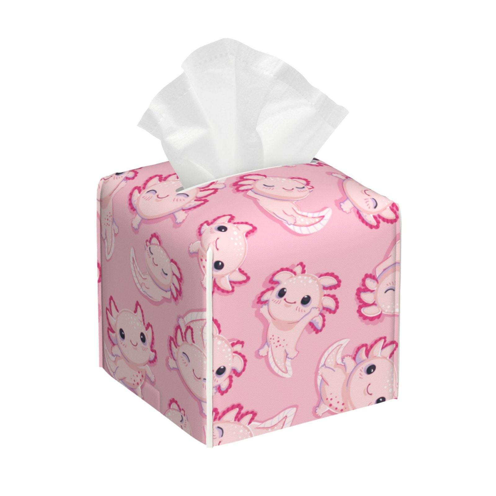 Ocsxa happy baby axolotls Print Leather Tissue Box Cover Holder, Square ...