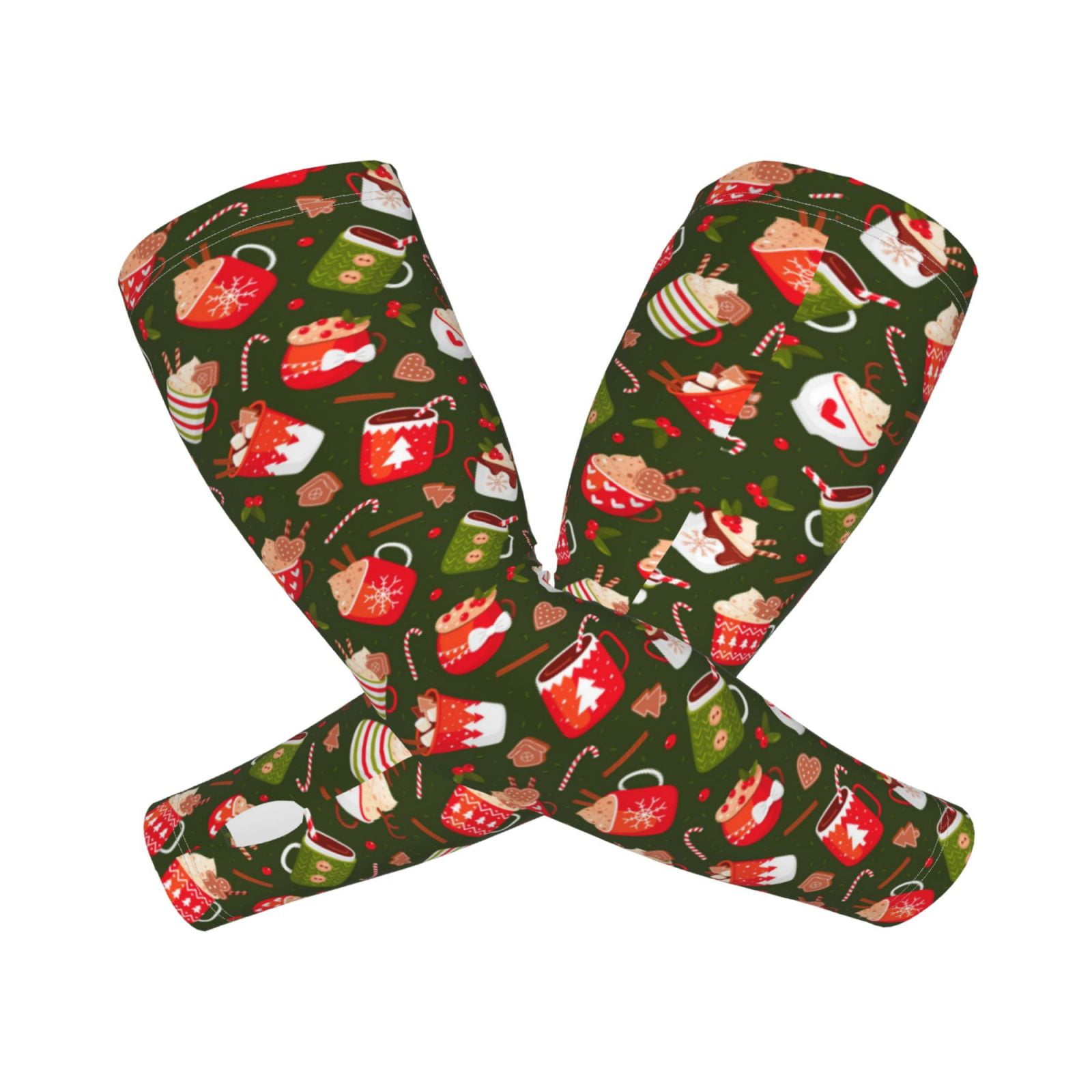 Ocsxa red green coffee cup Print Unisex UV Sun Protection Arm Sleeves,UPF 50 Cooling Sports ...
