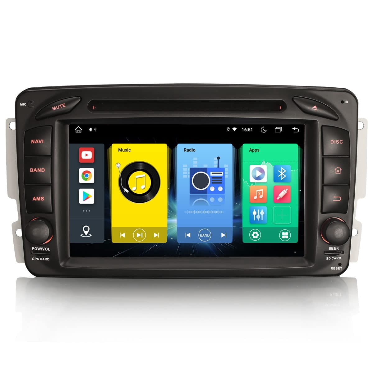 Octa Core Android 11 Car Stereo Head Unit for Mercedes C/CLC/CLK Class ...