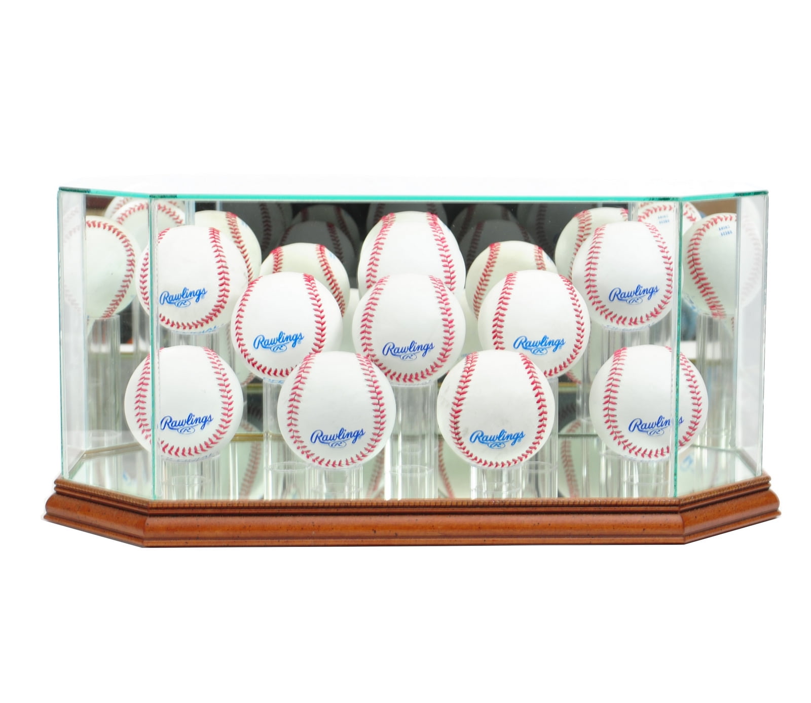 Octagon 10 Baseball Display Case - Walnut - Walmart.com