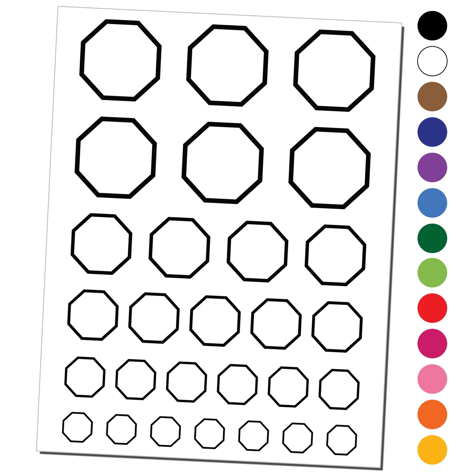 Octagon Border Outline Water Resistant Temporary Tattoo Set Fake Body ...