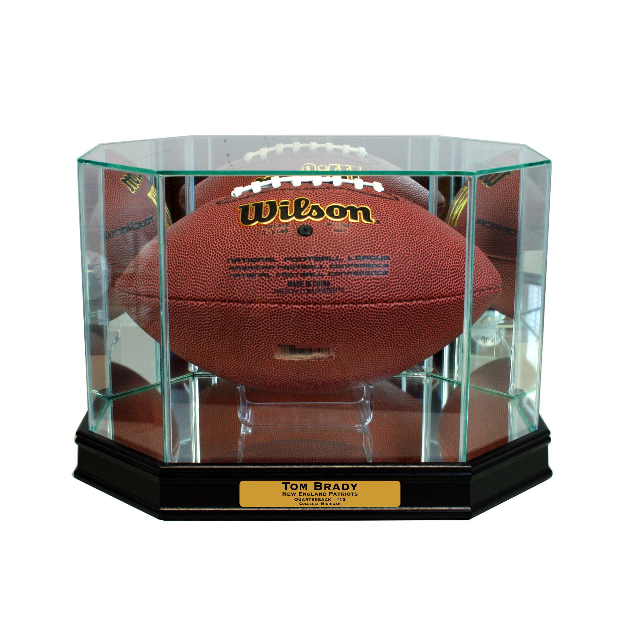 Octagon Football Display Case (Black with Engraving) - Walmart.com