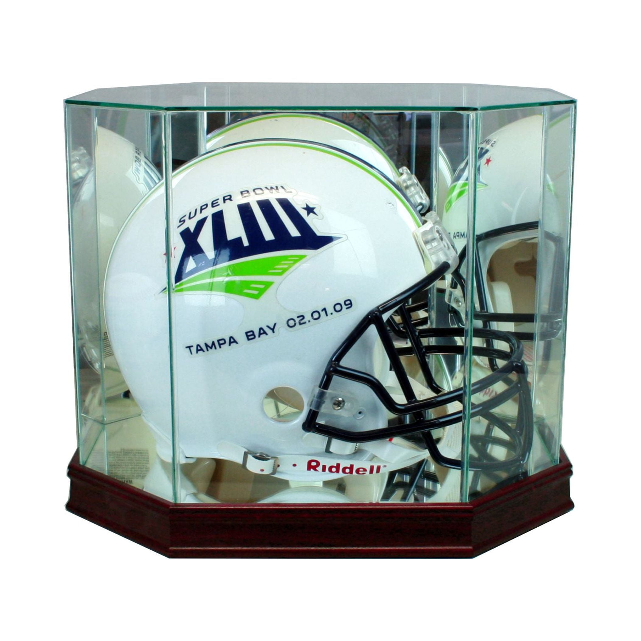 Octagon Full Size Football Helmet Display Case with UV Glass - Walmart.com