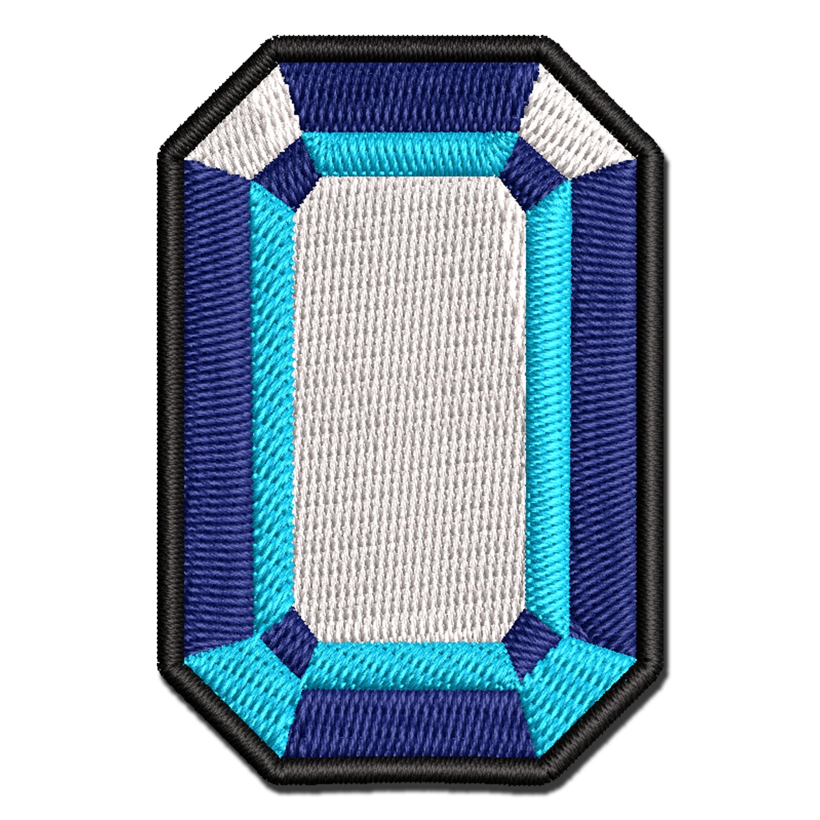 Octagon Gem Cut Diamond Jewelry Applique Multi-Color Embroidered Iron ...