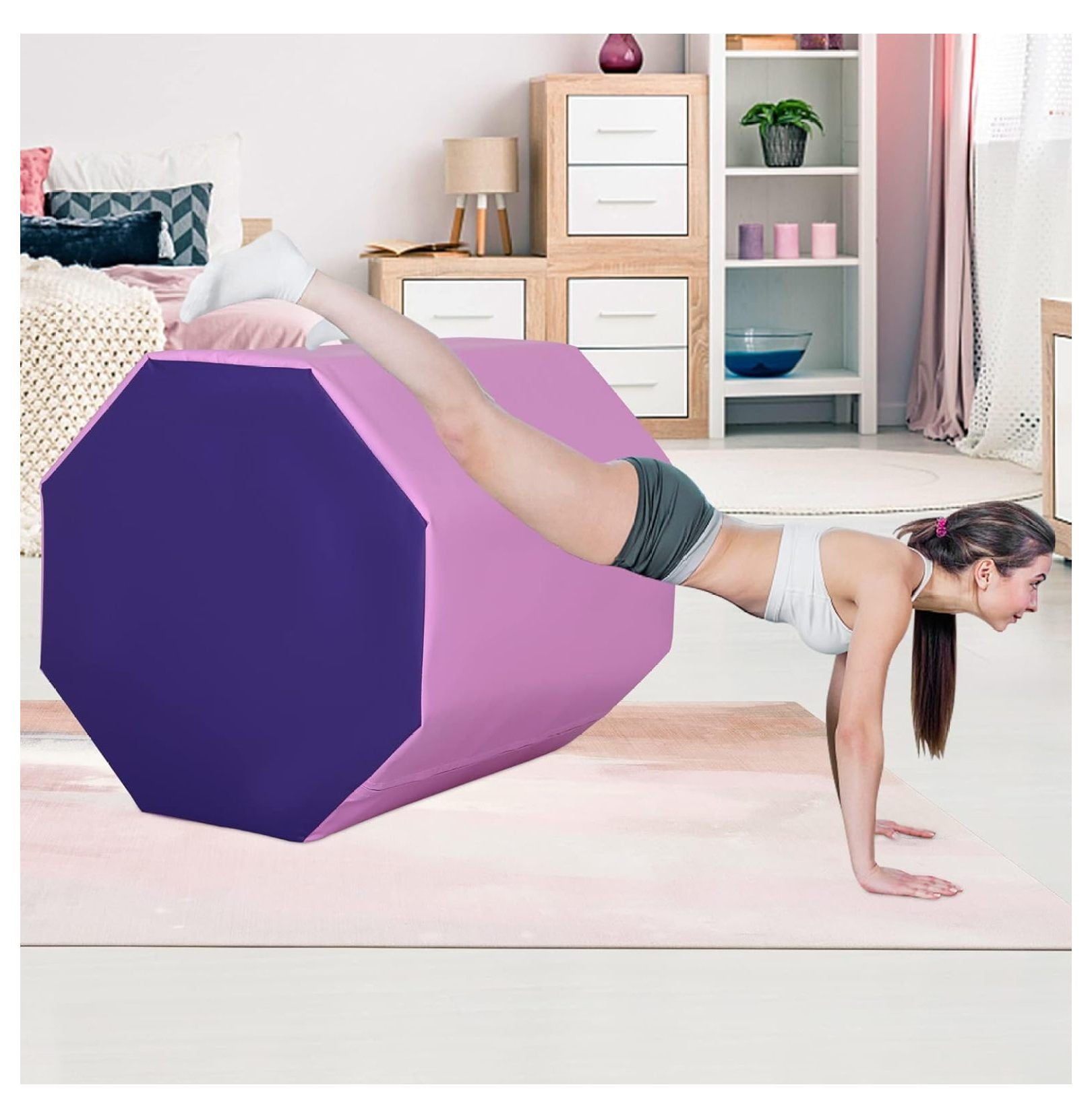 Octagon Gymnastics Mat 24.4" x 25.6" Octagon Tumbling Mat for Gymnastics Somersault Handsprings ...