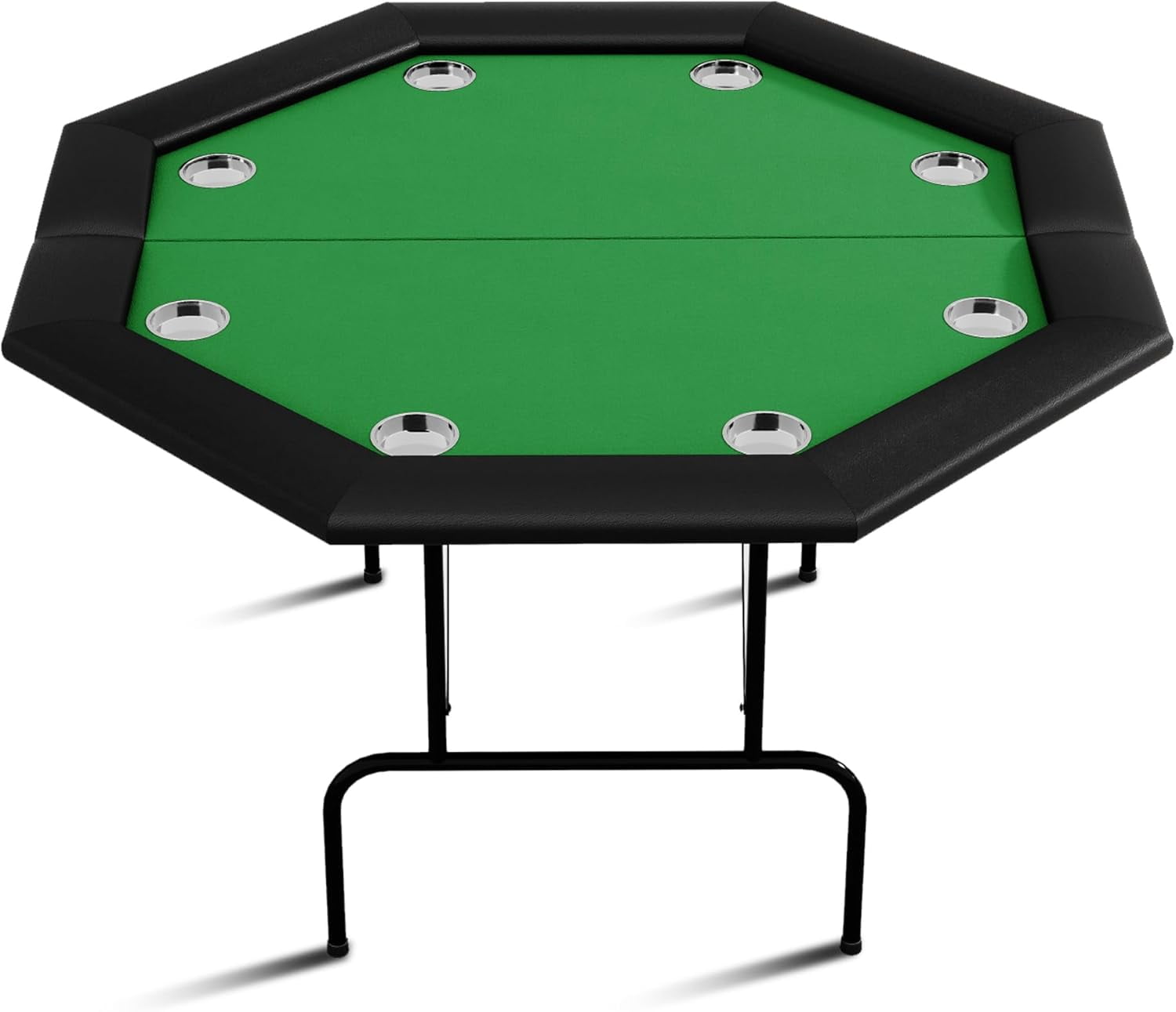 Octagon Poker Table with 8 Stainless Steel Cup Holders, Casino Leisure ...