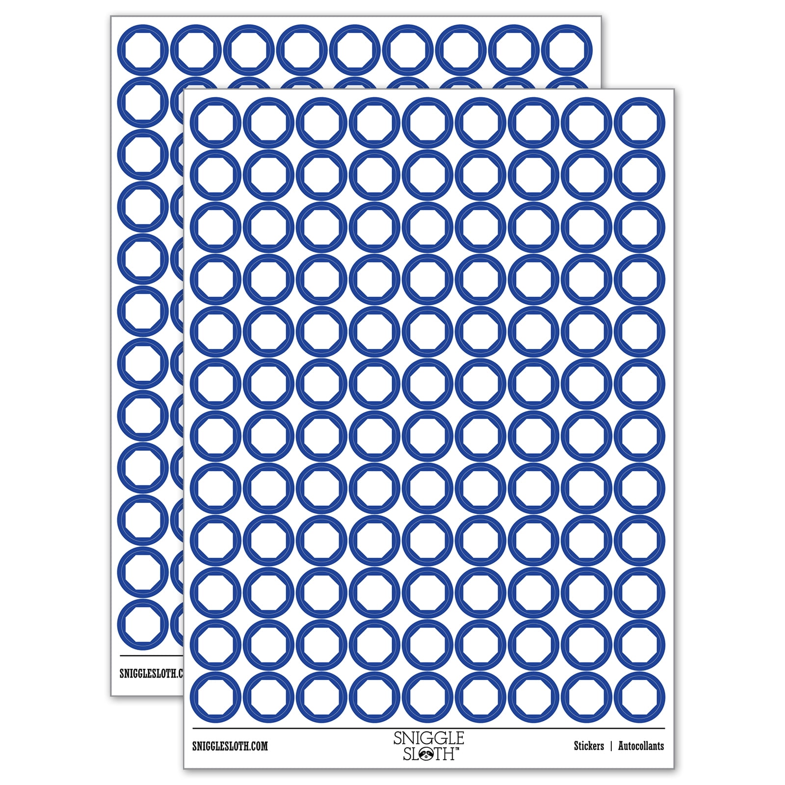 Octagon Solid 200+ Round Stickers - Dark Blue - Matte Finish - 0.50 ...