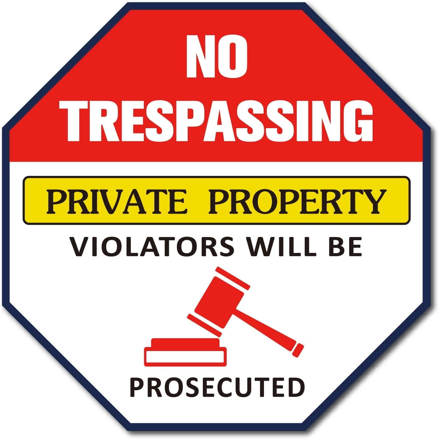 Octagon Vintage Iron Tin Sign Metal Warning Signs for Home Garden Bar ...