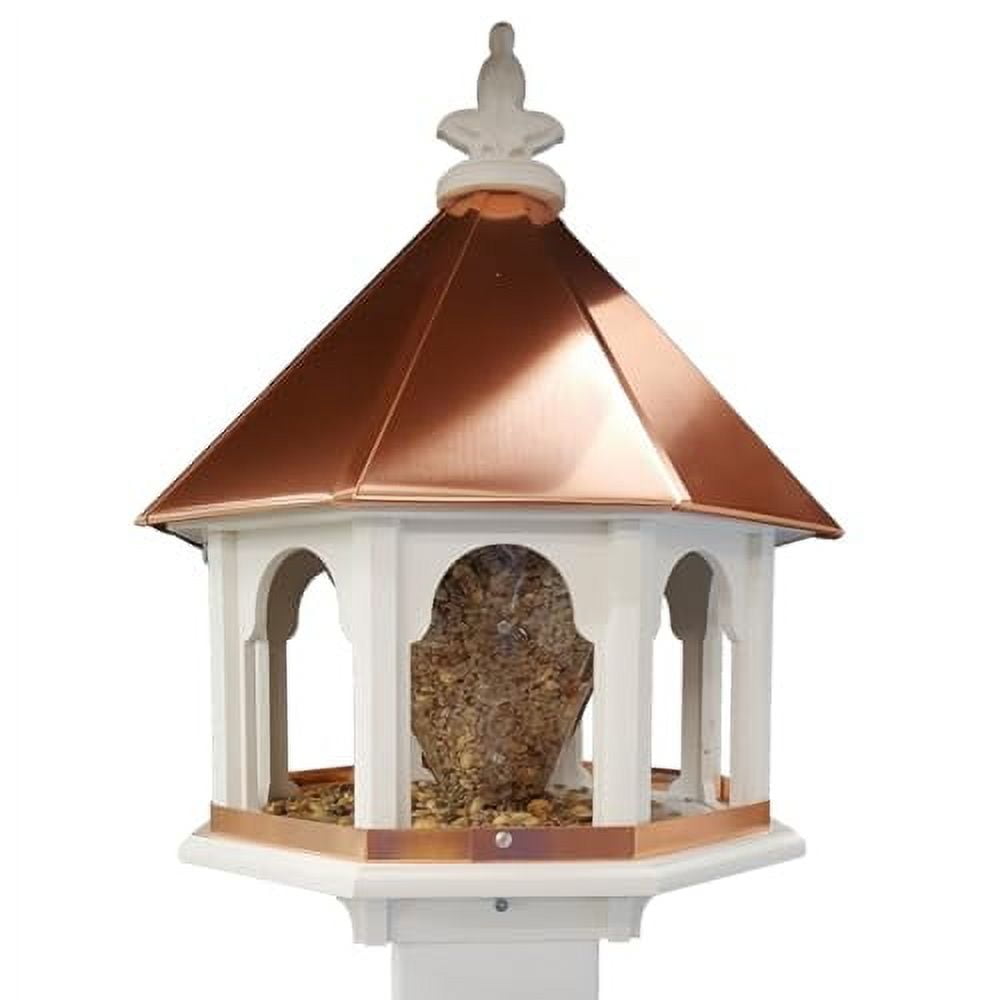 Octagon Wild Bird Feeder Solid Cellular PVC Clear Copper Roof Made in ...