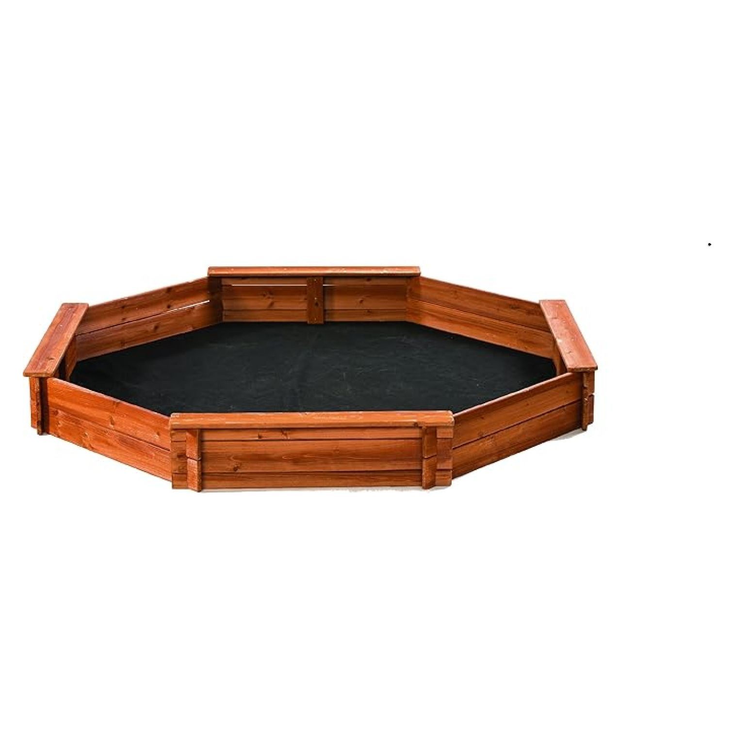 Octagon Wooden Cedar Sand Box w Seat Boards | Eco-Friendly Cover ...