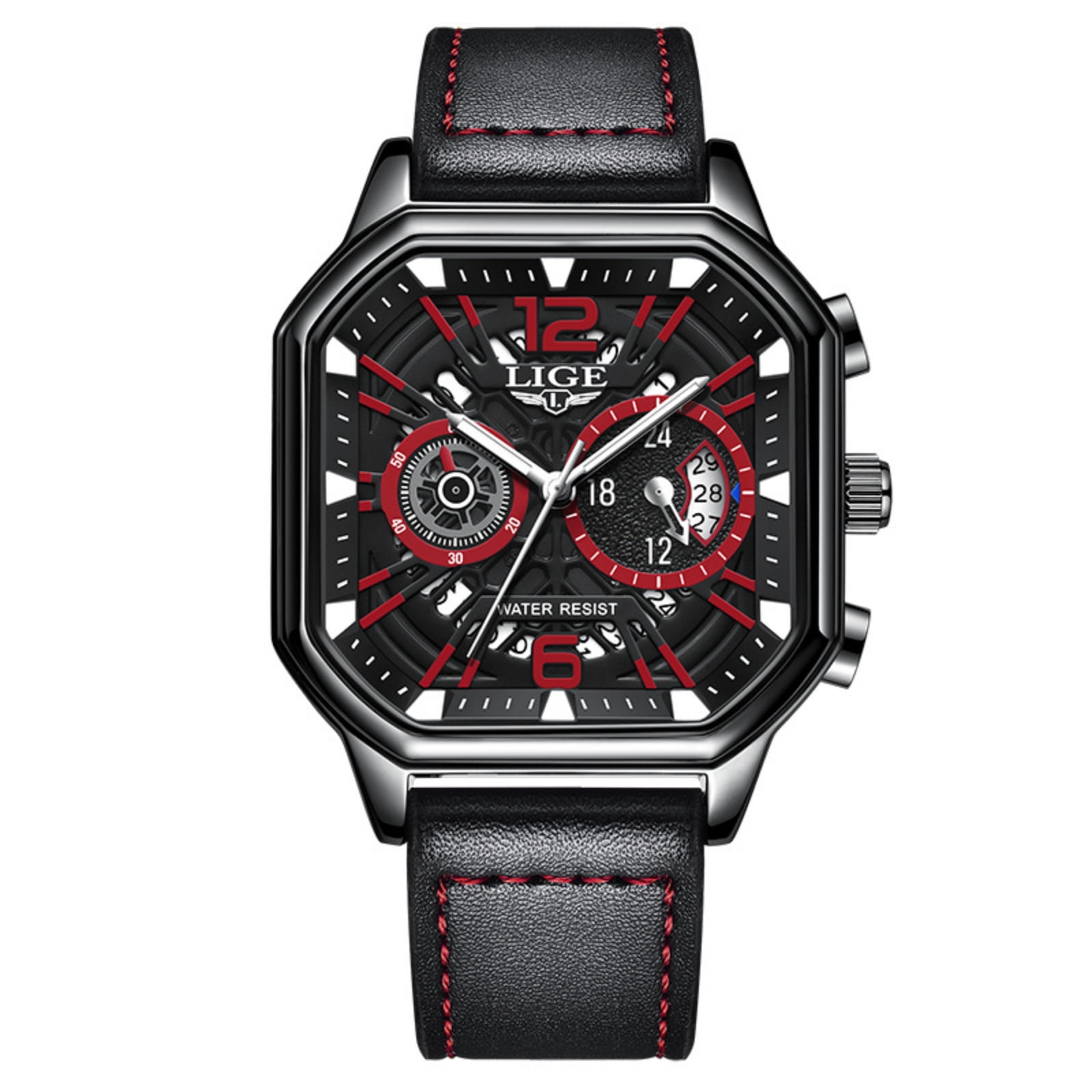 Octagonal Belt Casual Wristwatch Men's Multifunction Waterproof ...