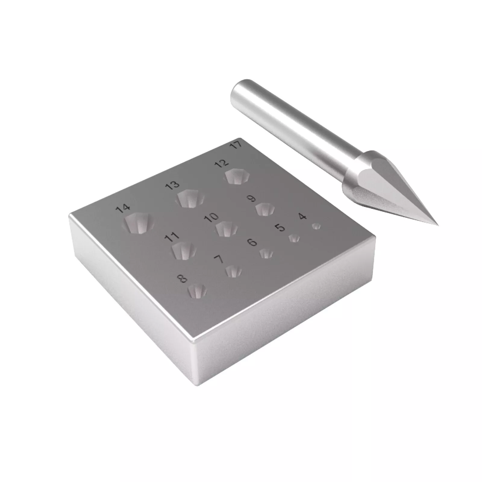 Octagonal Bezel Forming Block Set with 17 Degree Punch 4mm to 14mm ...