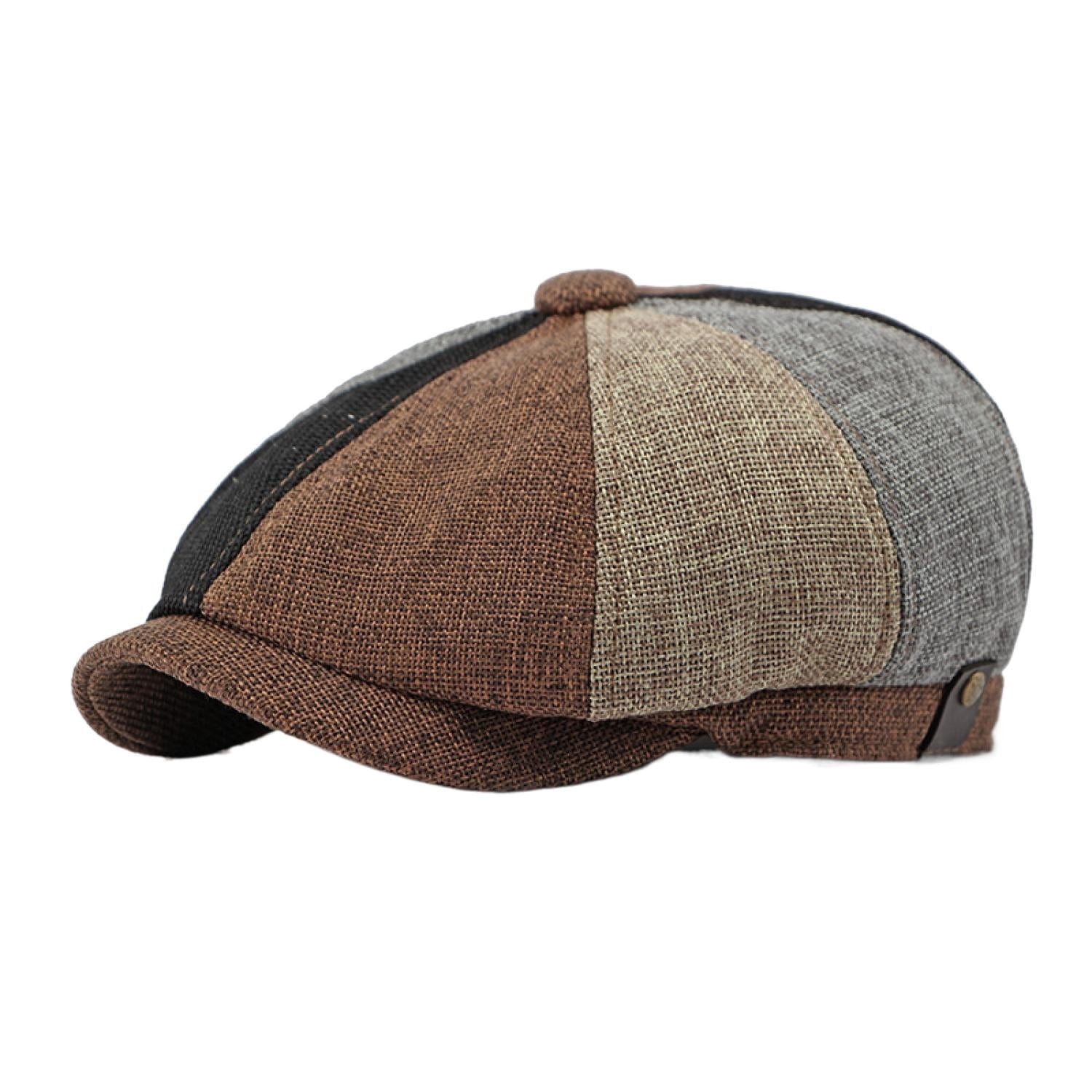 Octagonal Cap Men's Spring and Summer Thin Breathable Linen Peaked Cap ...