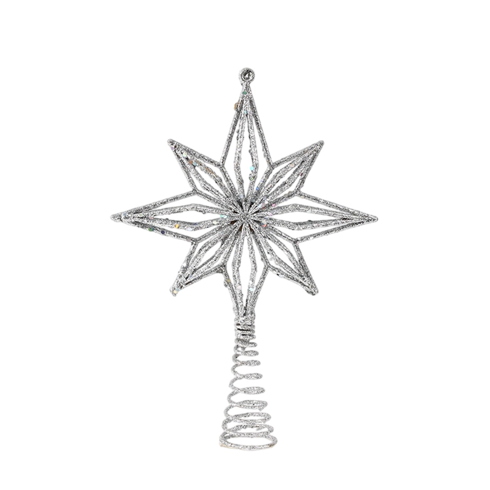 Octagonal Christmas Tree Top Star – Lightweight Plastic Tree Topper ...