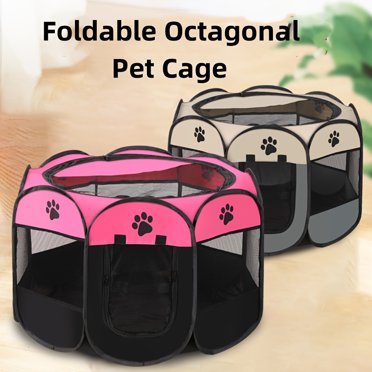 ZBH Collapsible Kennel, Foldable Travel Dog Crate, Portable Cat Cage ...