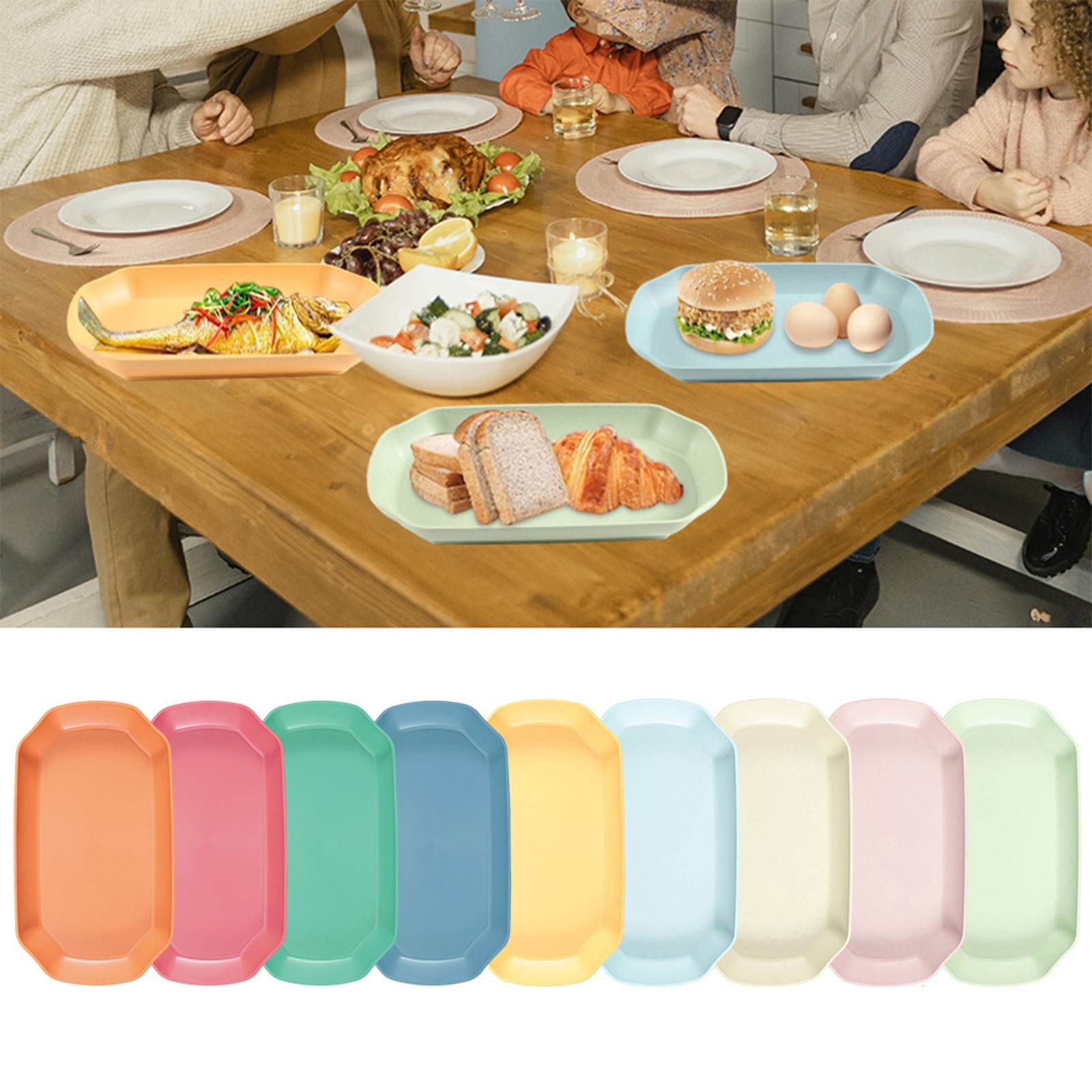 Octagonal Plastic Tray Restaurant-grade Commercial Serving Tray with Non-slip Surface ...
