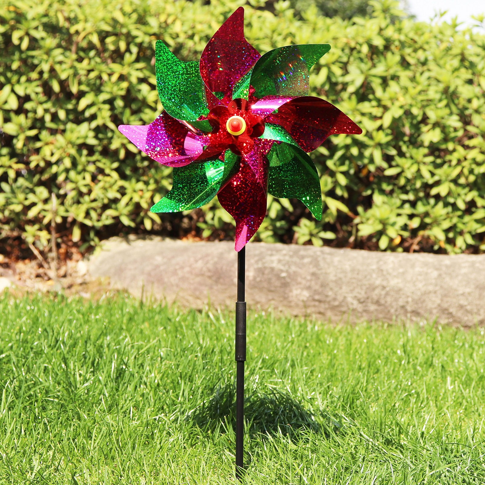 Octagonal Reflective Windmill Spinning Toy for Kids - DIY Outdoor Garden Yard Decoration, Bird ...