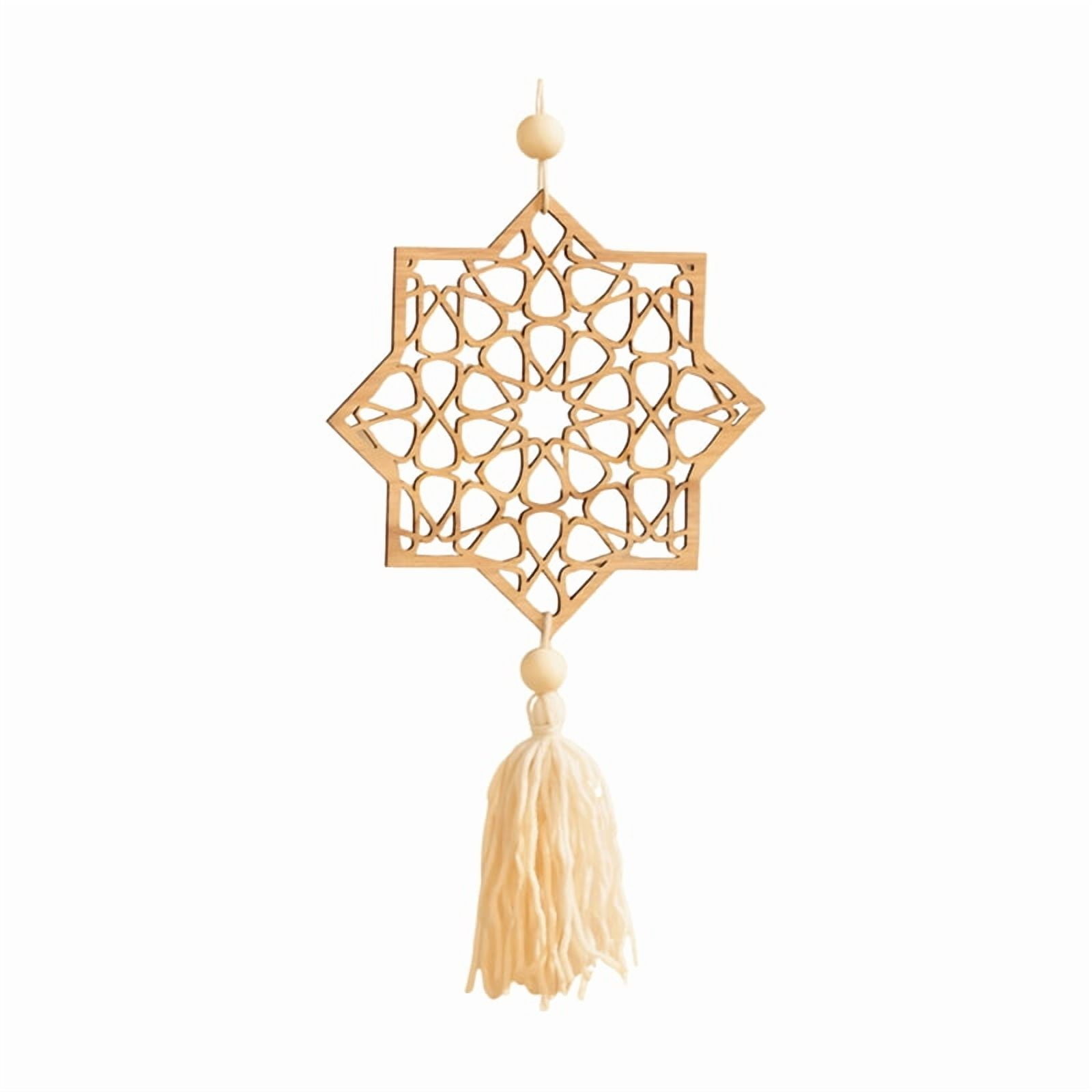 Octagonal Star Hollow Wooden Pendant Home Bedroom Wall Decoration ...