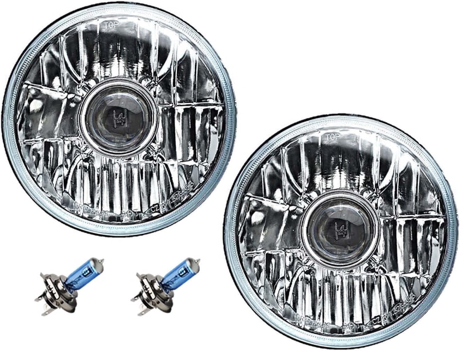 Octane Lighting 7 Inch Crystal Projector Headlight 60/55w Super White ...
